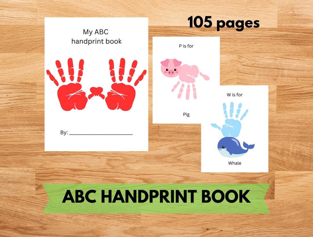 ABC Alphabet Handprint Book Printable Worksheet for Toddlers. Perfect ...
