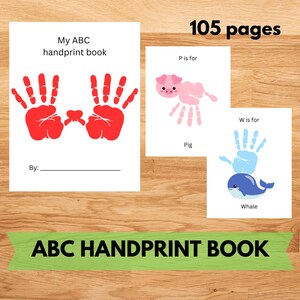 ABC Alphabet Handprint Book Printable Worksheet for Toddlers. Perfect ...
