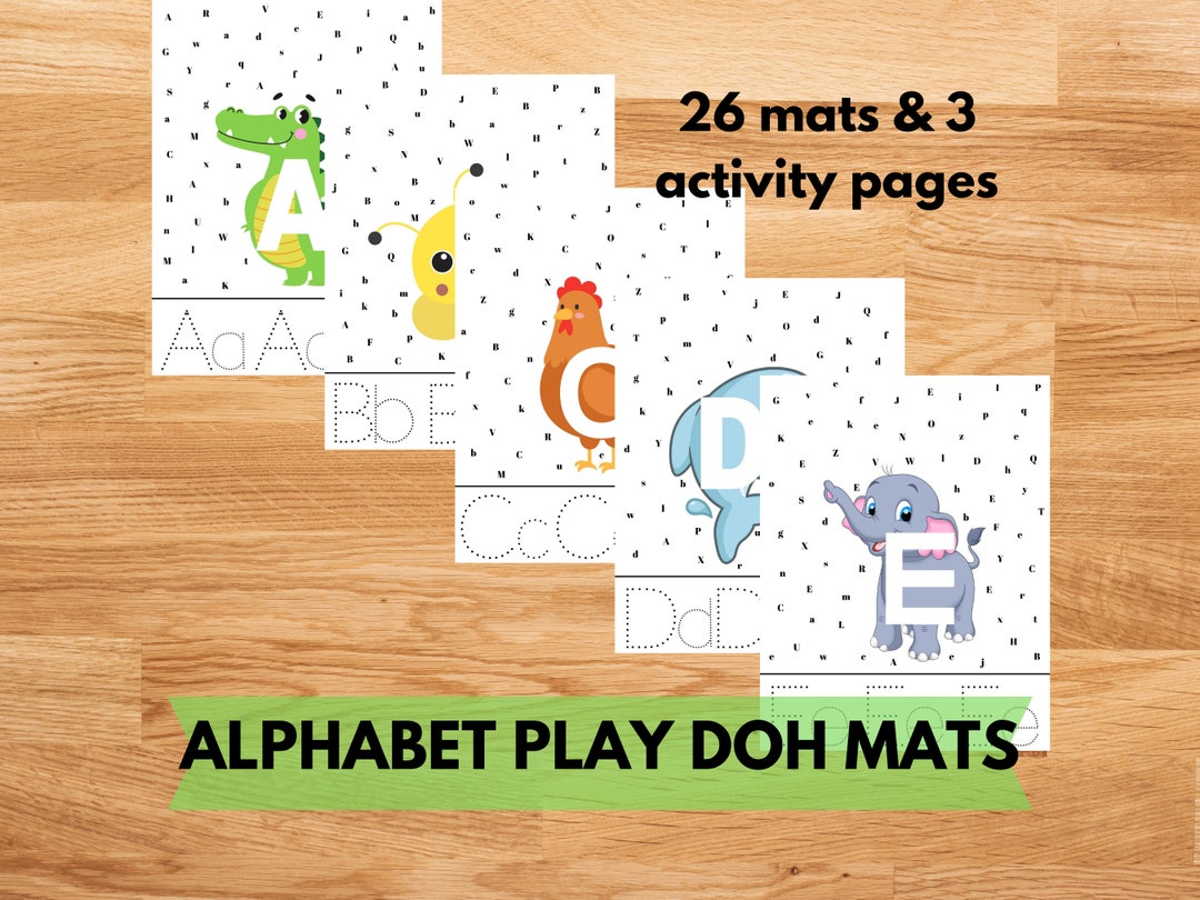 ABC Alphabet Play Dough Mat, Letter Recognition Printable for Toddlers ...