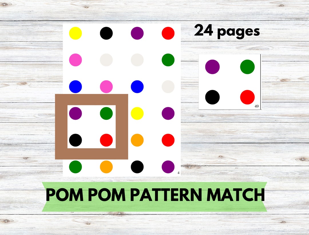 Pom Pom Pattern Match, Colour Recognition, Printable School Learning ...