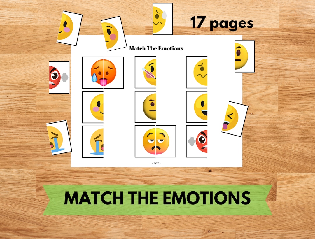 Match the Emotion Halves Puzzle Printable Toddler Activity. Perfect for ...