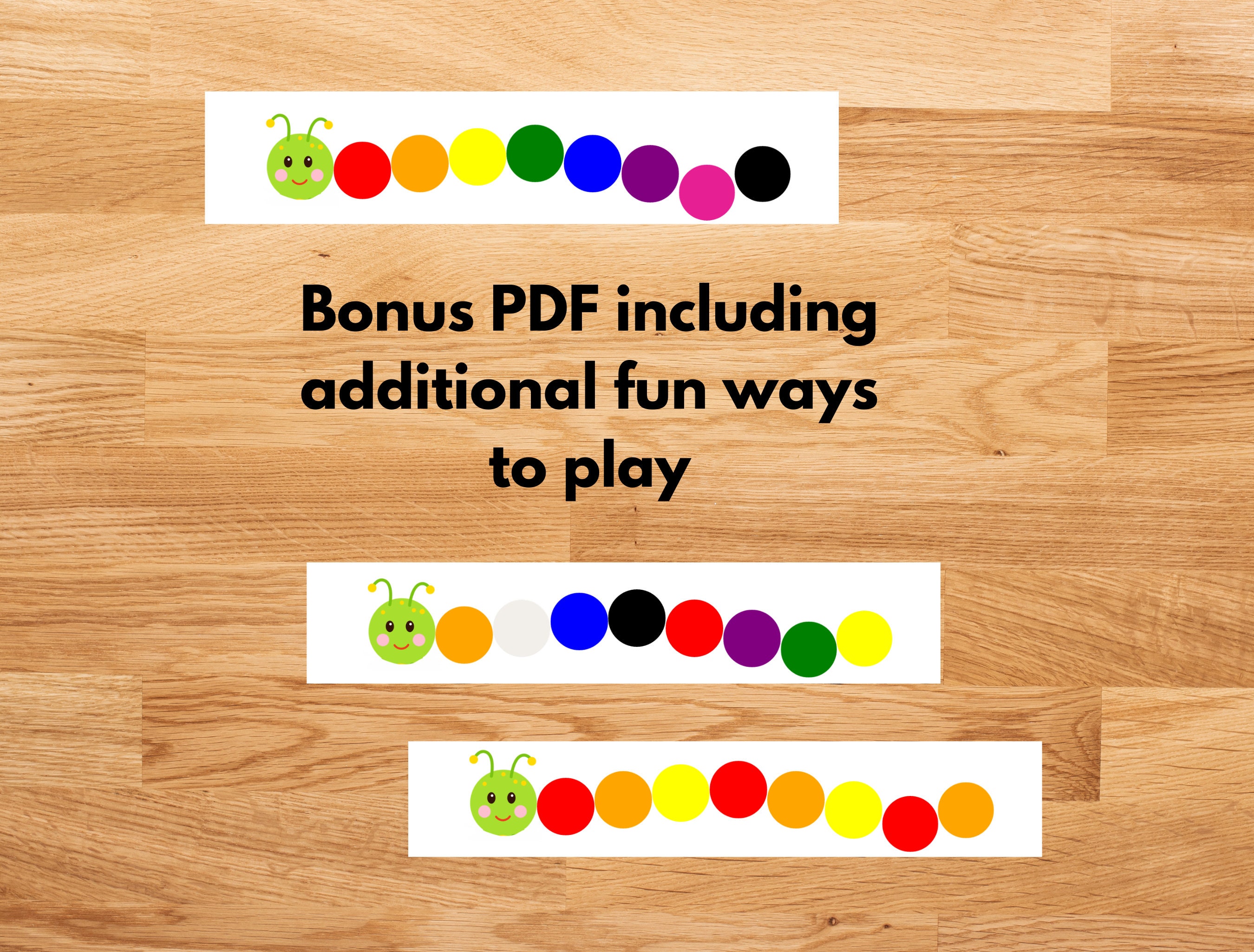 Caterpillar Pom Pom Color Match, Montessori Learning Activity, Colour ...