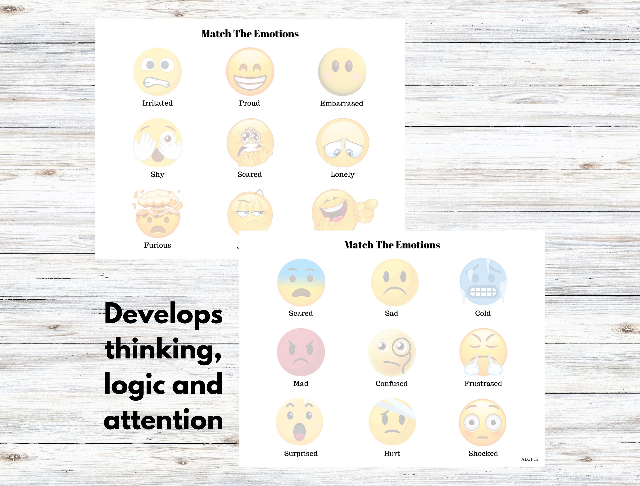 Match the Emotion Halves Printable, Feelings Chart Calm Down Corner ...