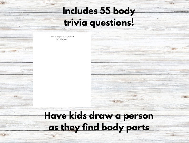 Human Body Parts Scavenger Hunt Printable, Human Anatomy Learning ...