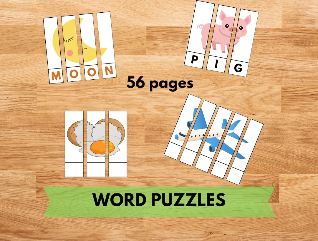 Phonic Word Puzzle Matching Halves Toddler Printable Activity. Perfect ...