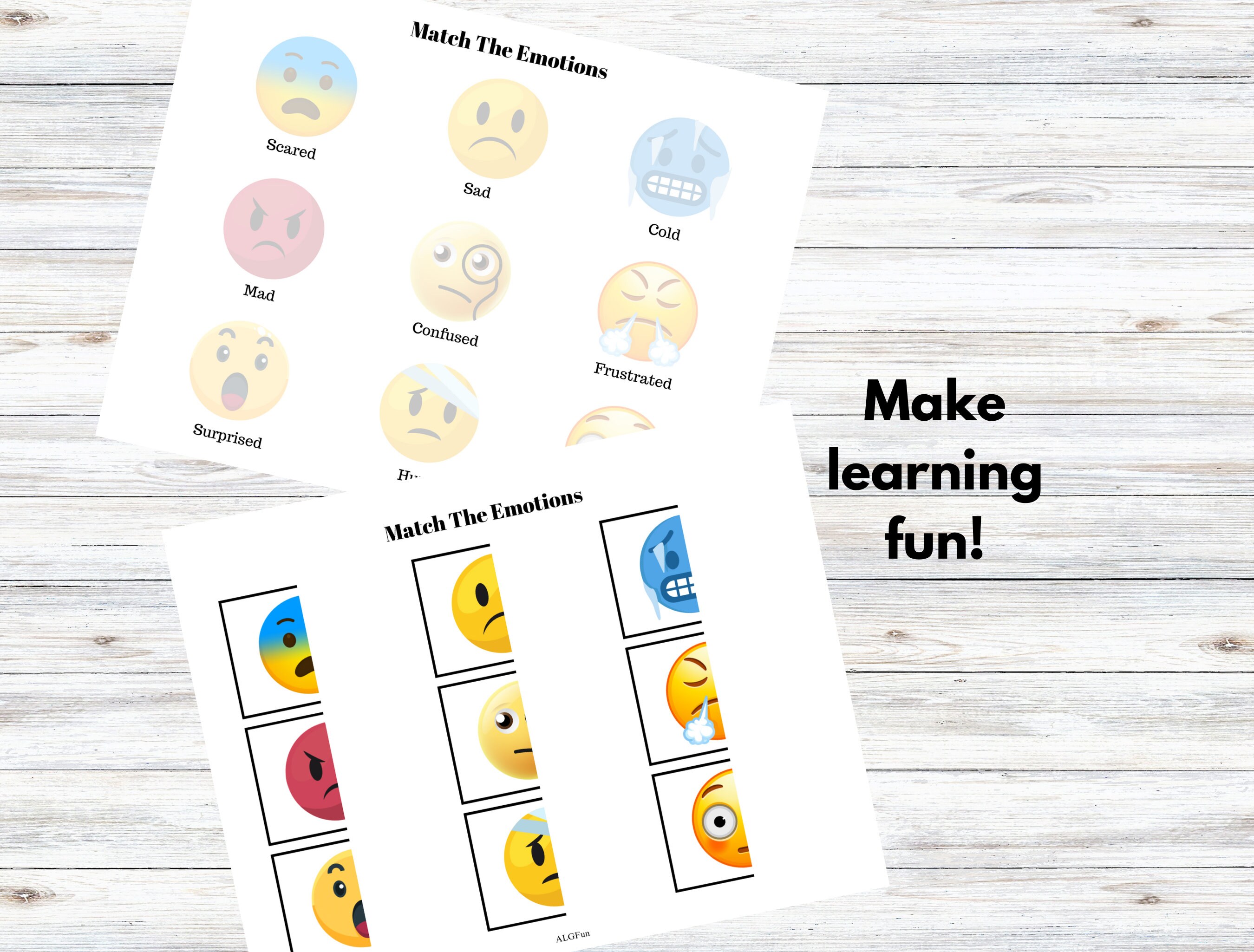 Match the Emotion Halves Printable, Feelings Chart Calm Down Corner ...