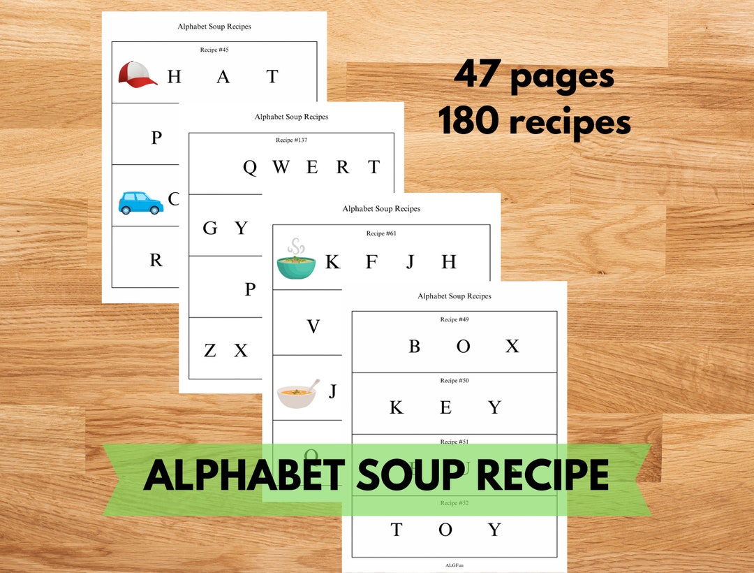 ABC Alphabet Soup Recipe Letter Recognition Toddler Printable. Perfect ...