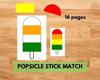 Popsicle Stick Fish Color Matching Printable Toddler Activity. Perfect ...