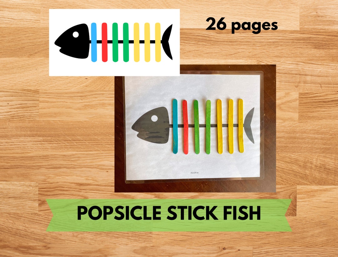 Popsicle Stick Fish Color Matching Printable Toddler Activity. Perfect ...
