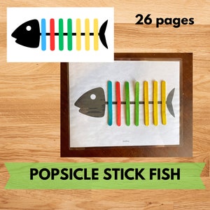 Popsicle Stick Fish Color Matching Printable Toddler Activity. Perfect ...