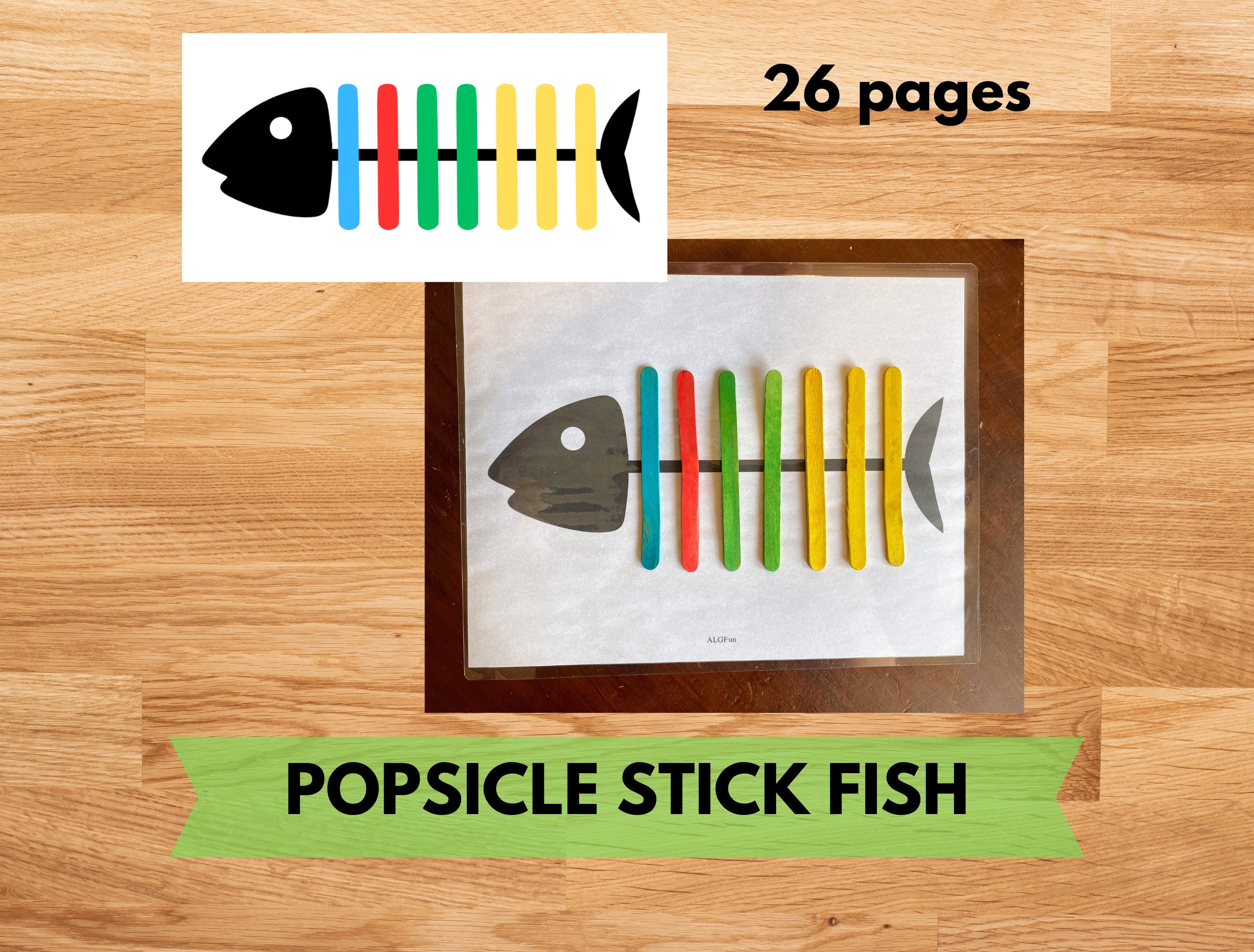 Popsicle Stick Fish Color Matching Printable Toddler Activity. Perfect ...