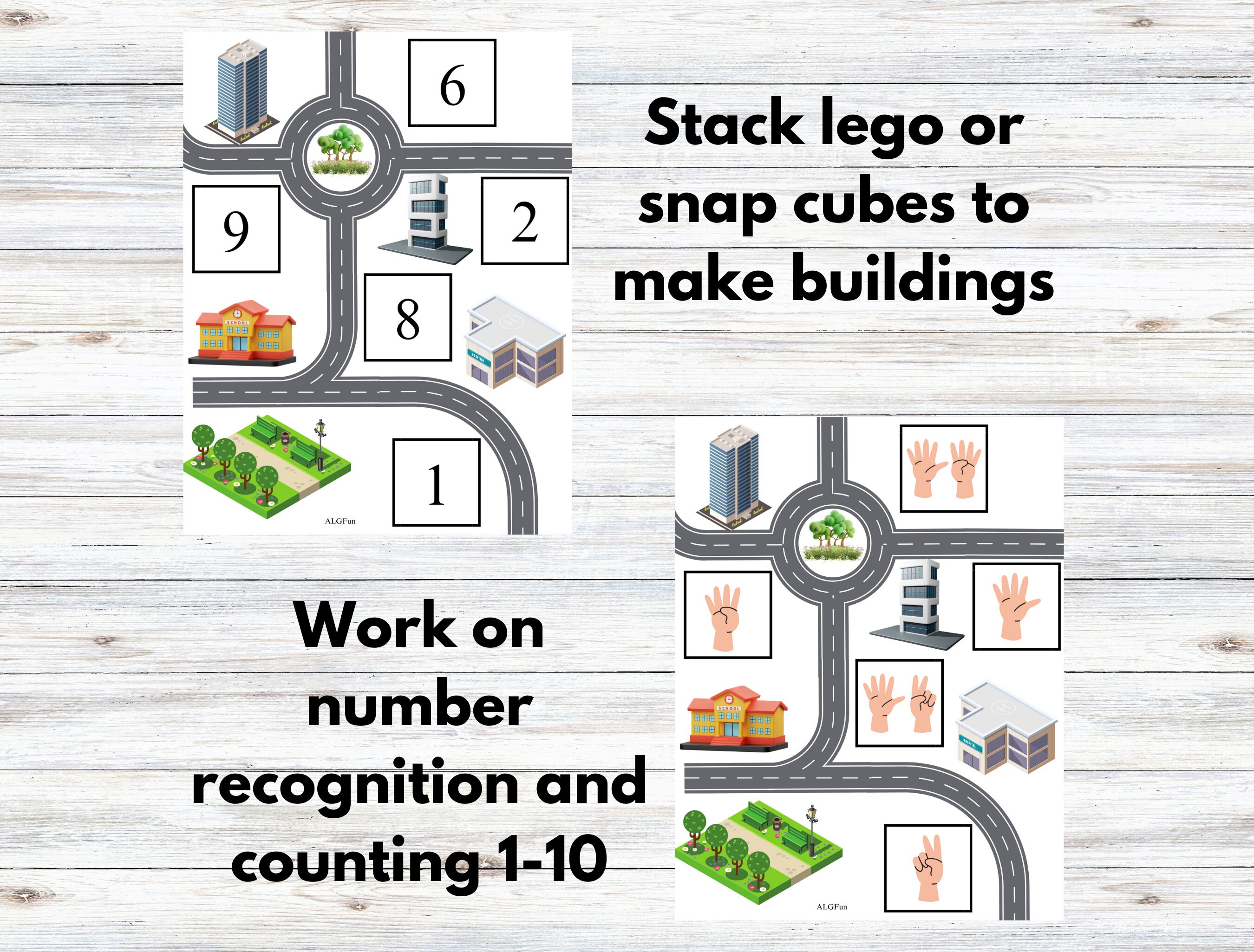Build A City Number Recognition Counting 1-10 Visual - Etsy