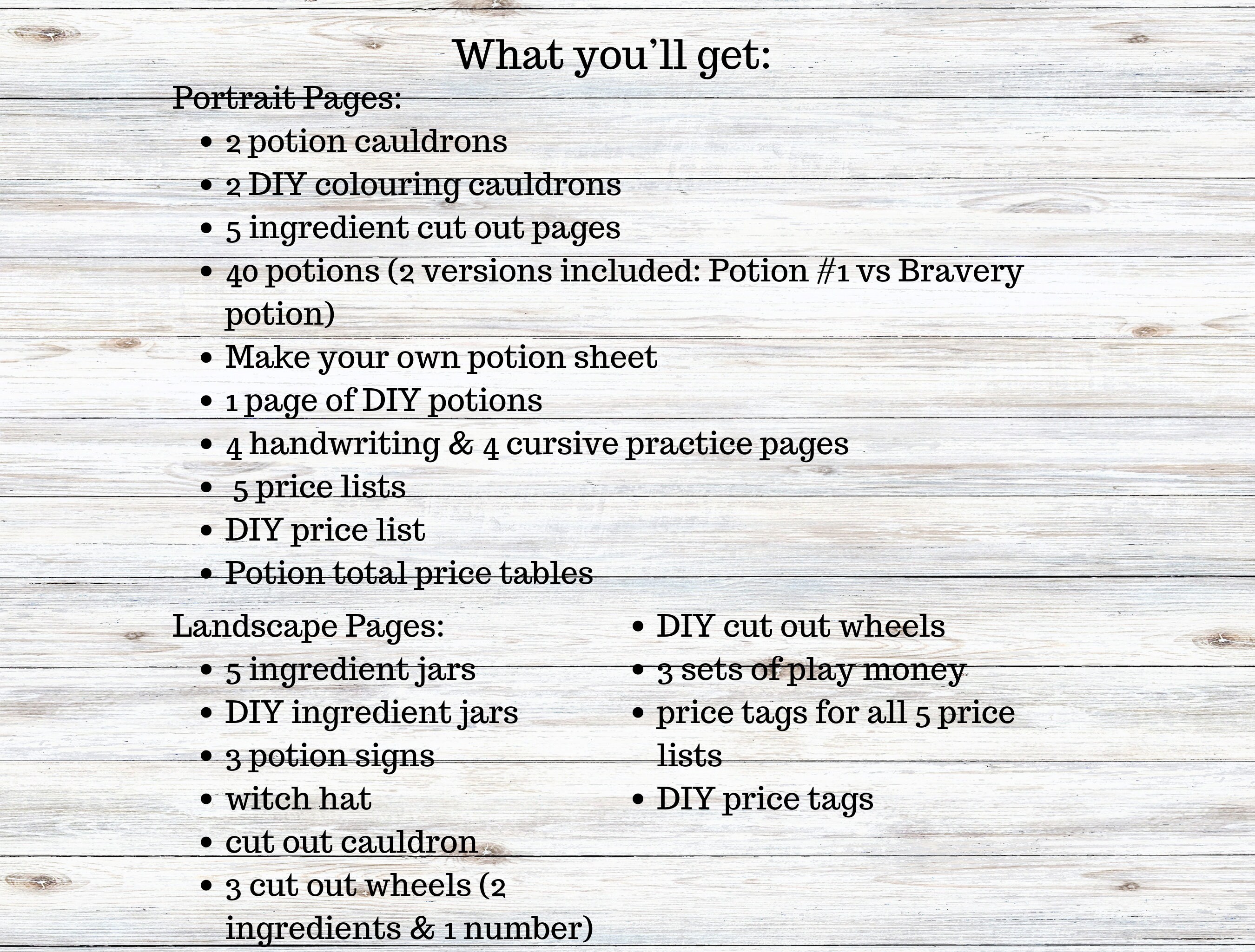 Potion Making Pretend Play Witchs Brew Potion Recipe - Etsy