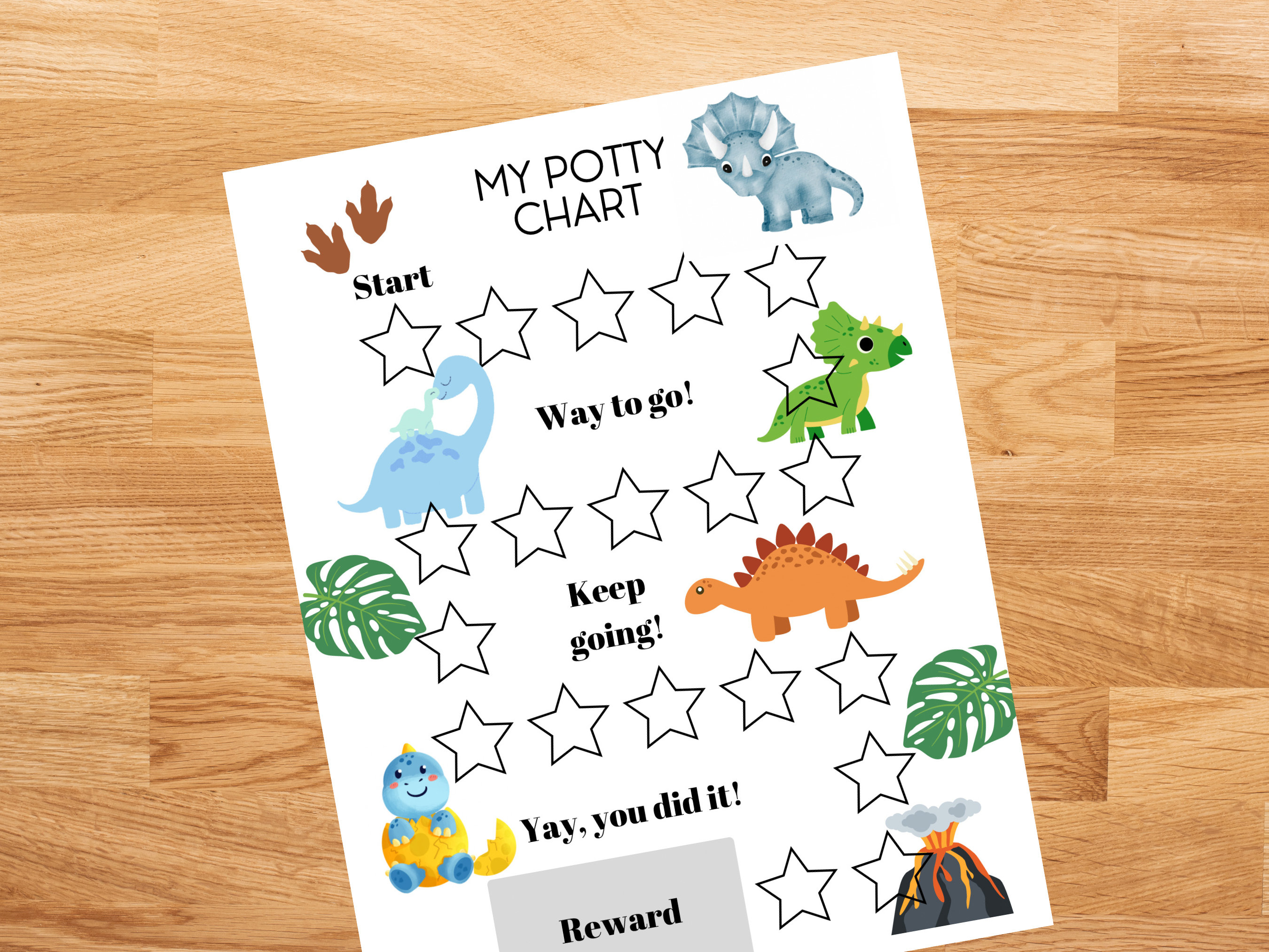 Dinosaur Potty Chart Editable Printable for Toddlers. Custom Boy Poop ...
