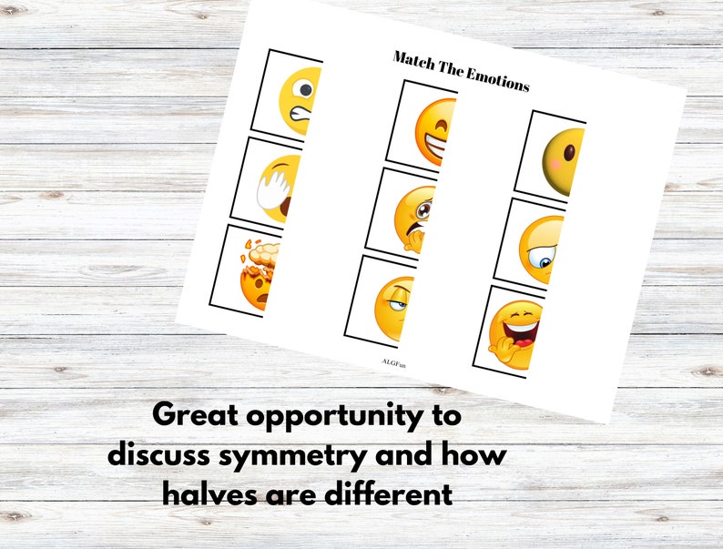 Match the Emotion Halves Printable, Feelings Chart Calm Down Corner ...