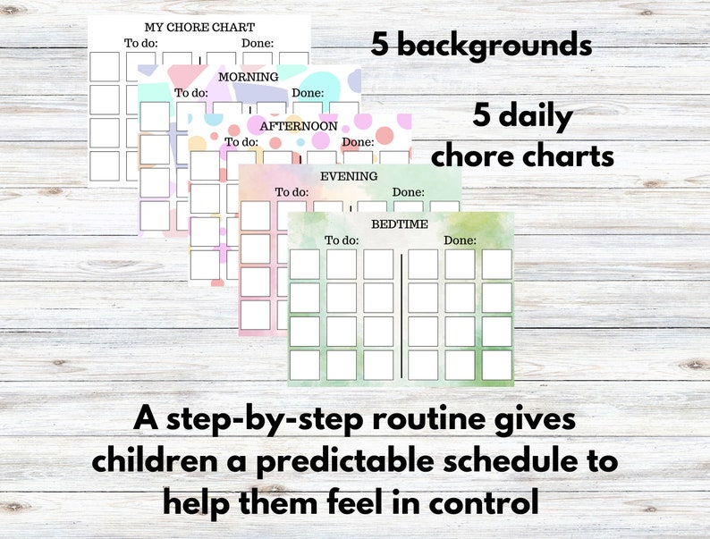 Visual Calendar Daily Routine Chart Editable, Printable Responsibility ...