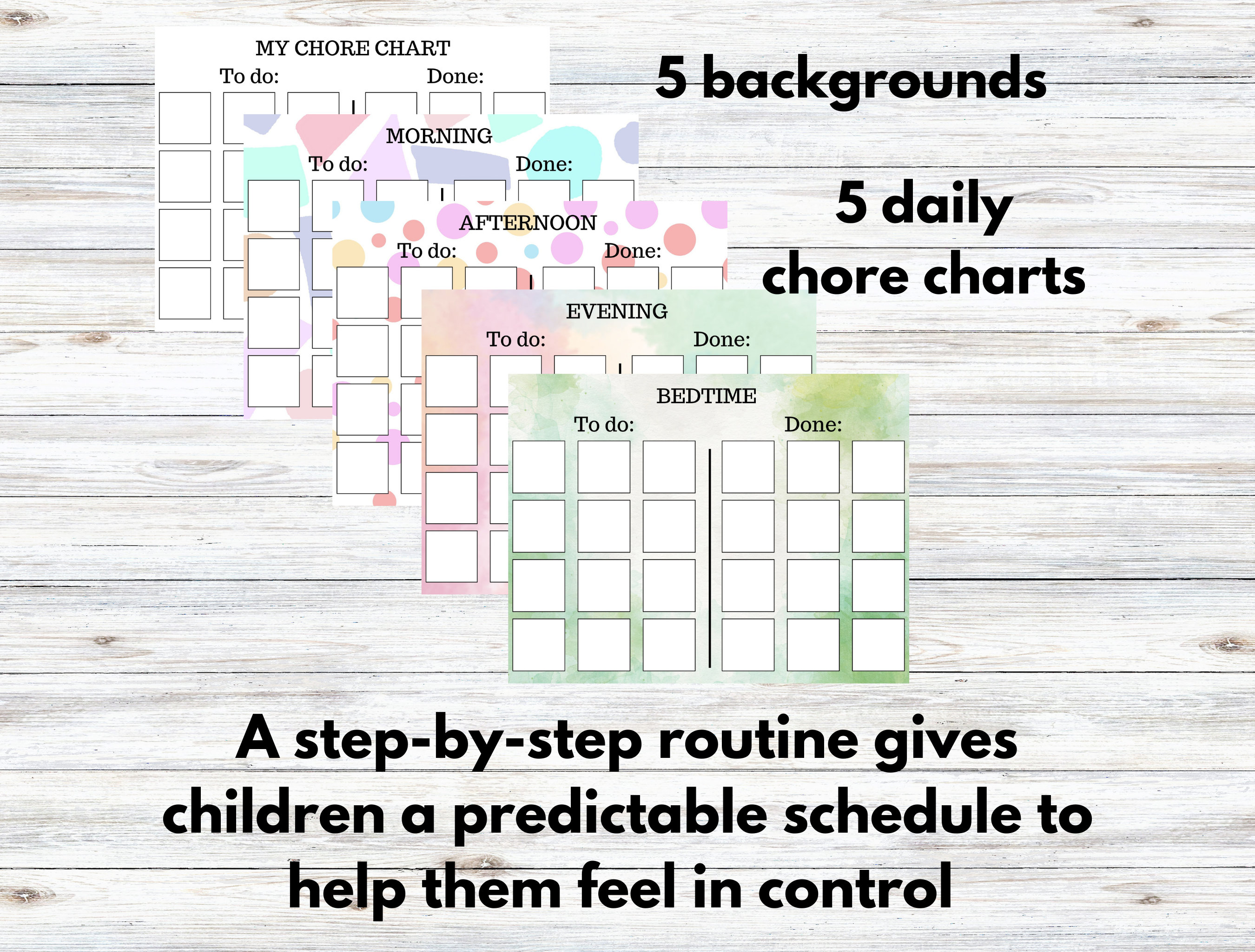 Visual Calendar Daily Routine Chart Editable, Printable Responsibility ...