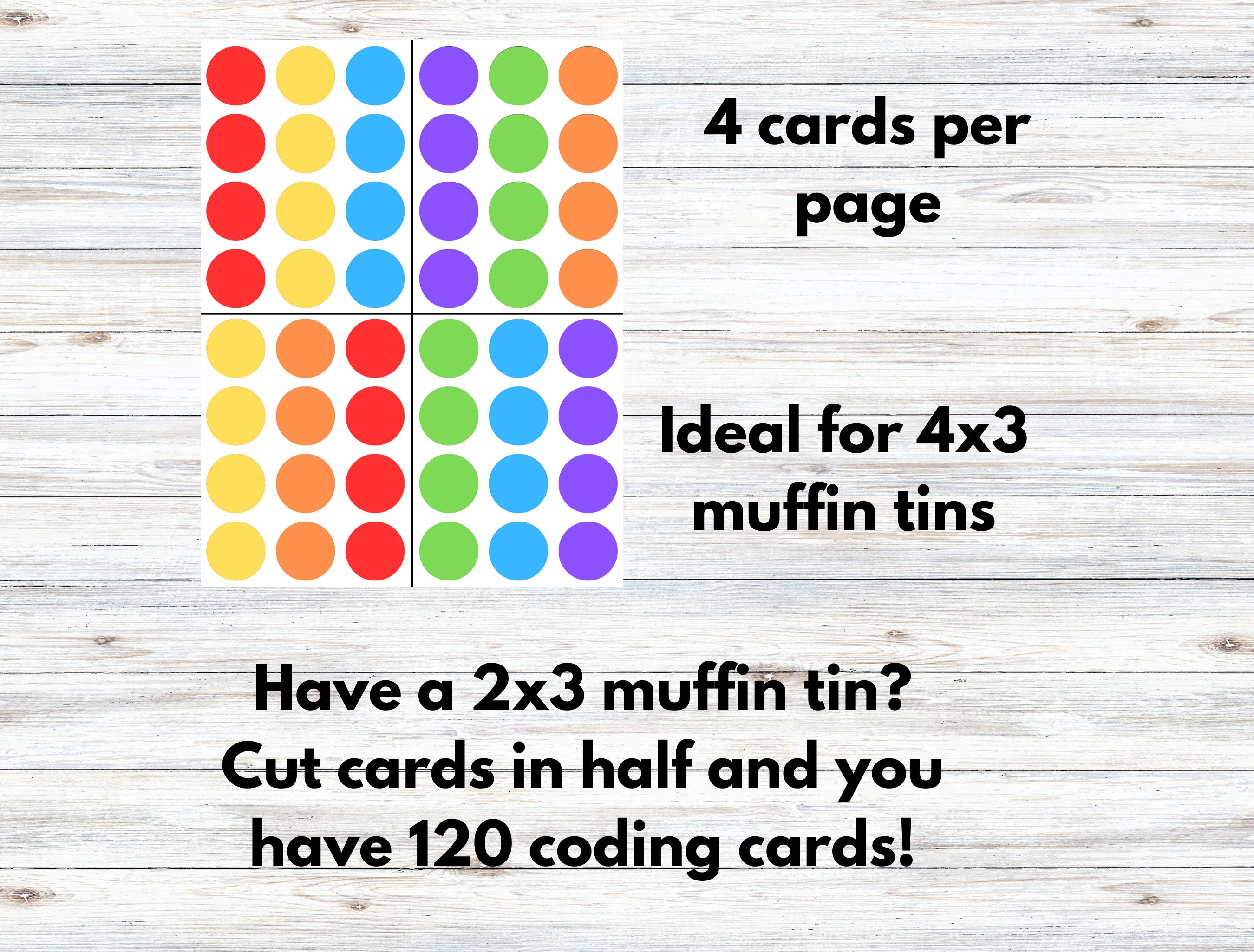 Editable Muffin Tin Coding Color Matching, Learning Colors Sorting ...