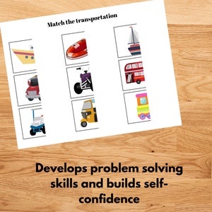 Match the Transportation Vehicles Halves Puzzle Printable, Matching ...