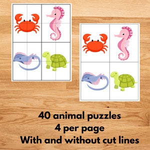 Animal Puzzle Matching Game Printable, Logic Puzzle Brain Teaser ...