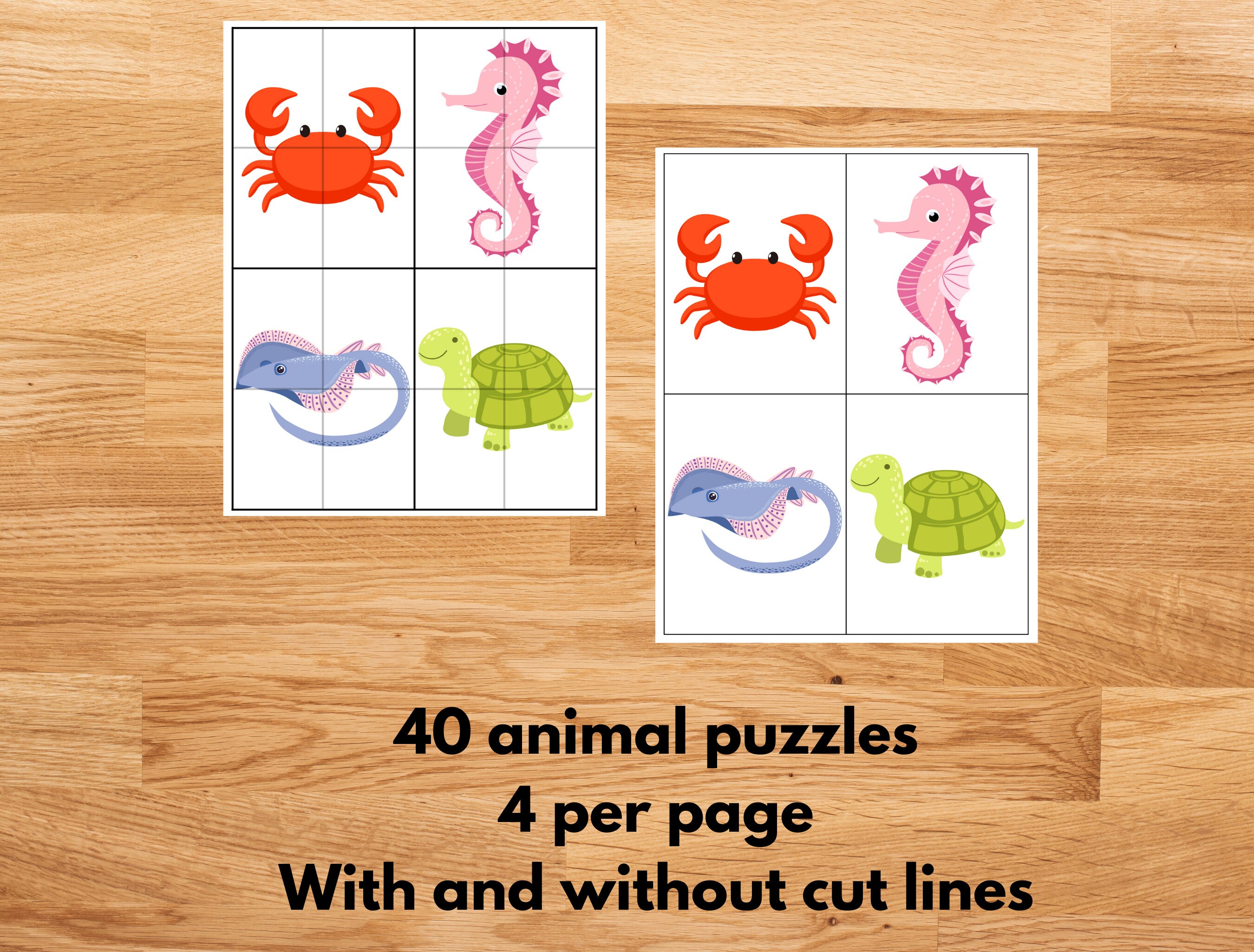 Animal Puzzle Matching Game Printable, Logic Puzzle Brain Teaser ...