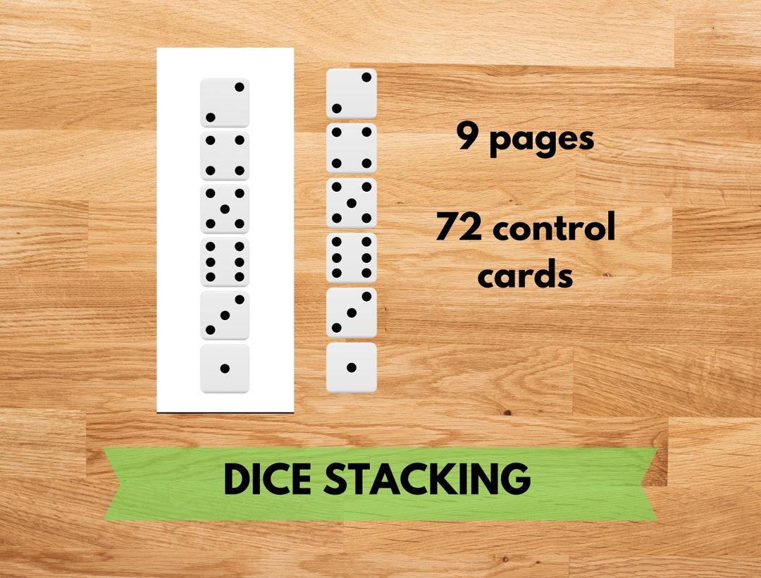 Dice Stacking Number Recognition Toddler Printable Activity. Perfect ...