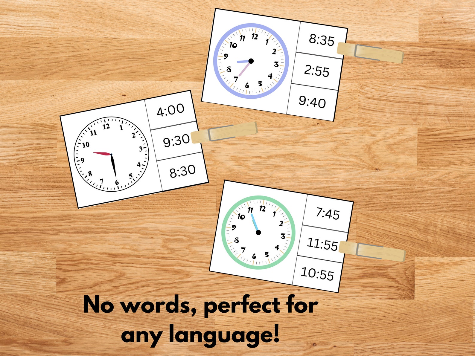 Telling Time Clip Cards Printable, How to Tell Time Analog Clock ...
