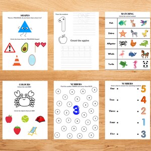 200 Toddler Learning Printable Worksheets, Letter Number Shapes Tracing ...