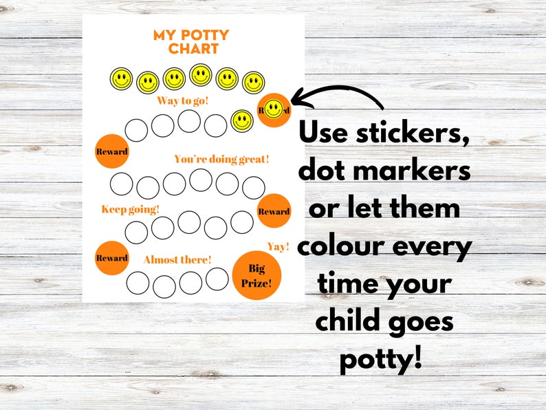 Colorful Potty Training Chart Prinable, Editable Girls Toilet Training ...