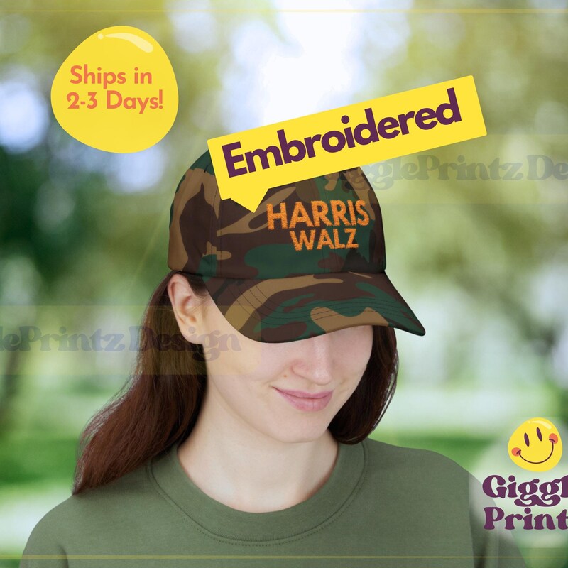 Camo Hat Harris Walz - Etsy
