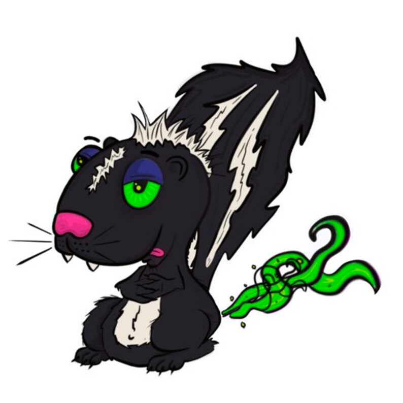 Lil Stank 6x6 PNG Skunk Cartoon Illustration Animal - Etsy