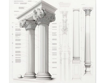 Column Drawing Painting - Etsy