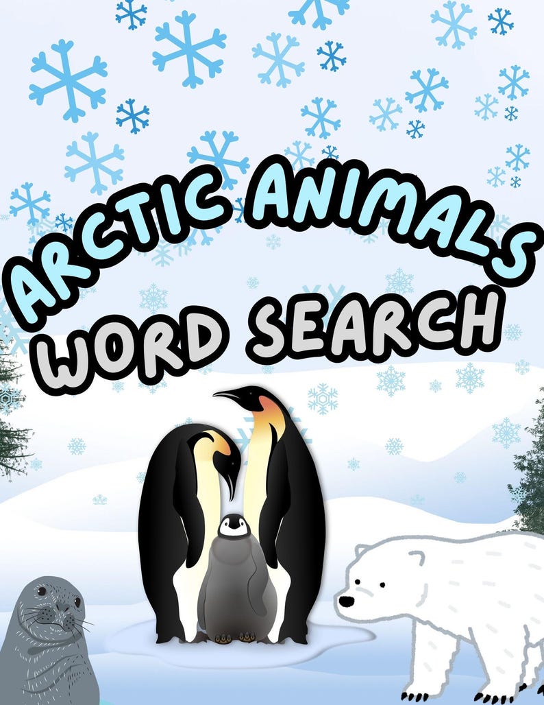 Arctic Animals Word Search Puzzle | Winter Animal Word Search | Fun ...