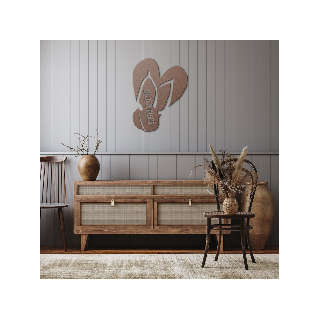 Flip Flop Tiki Metal Wall Art - Etsy