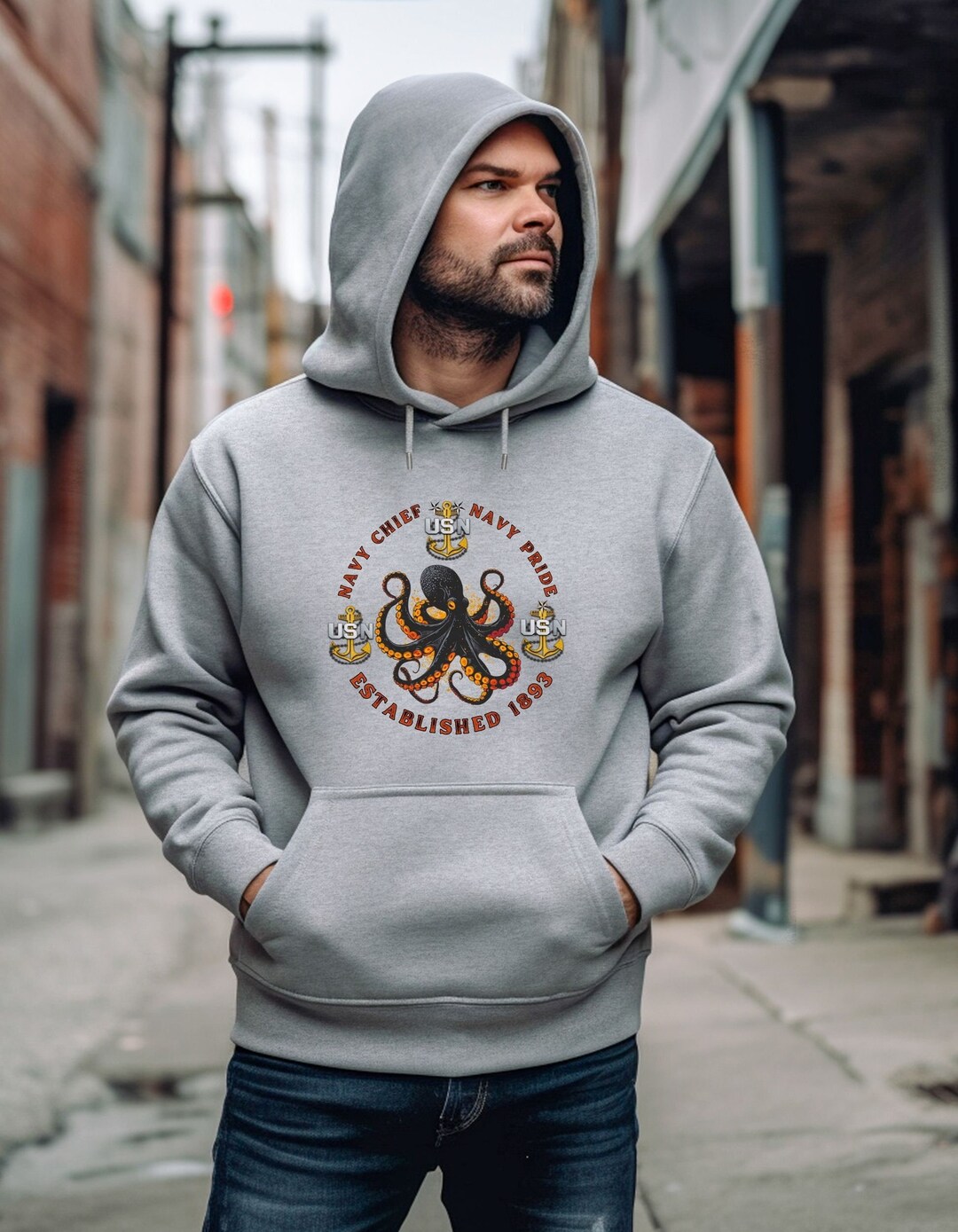 Chief, Senior Chief, Master Chief Octopus With Anchor's Hoodie, Gift ...