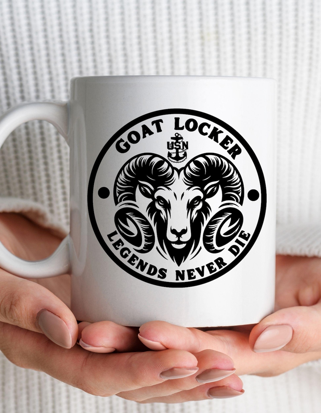 Goat Locker Chief, SCPO, MCPO Design 15oz Coffee Cup, Navy Chief Lover ...