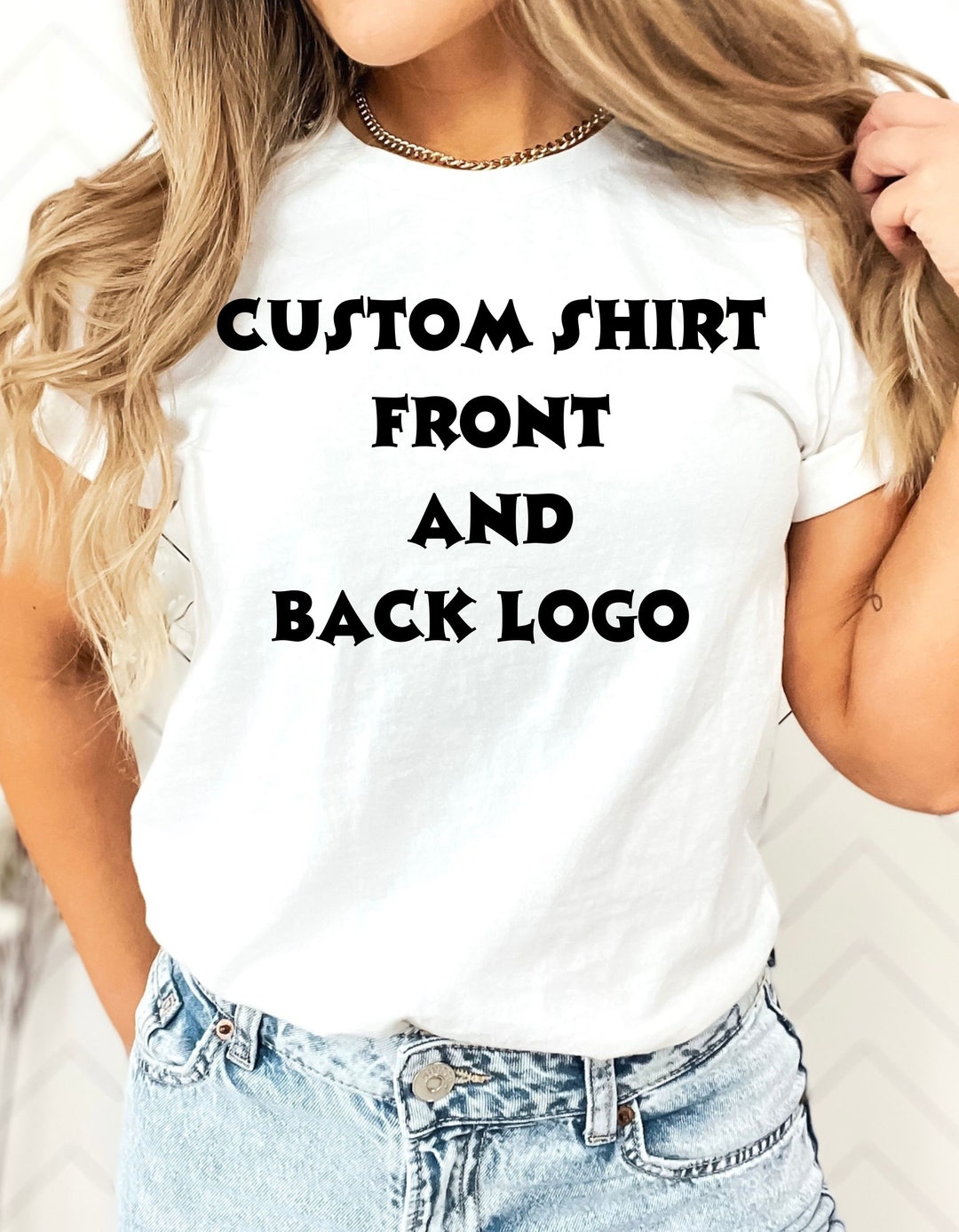 Custom Front & Back Logo Softstyle T-shirt, Personalized T-shirt ...