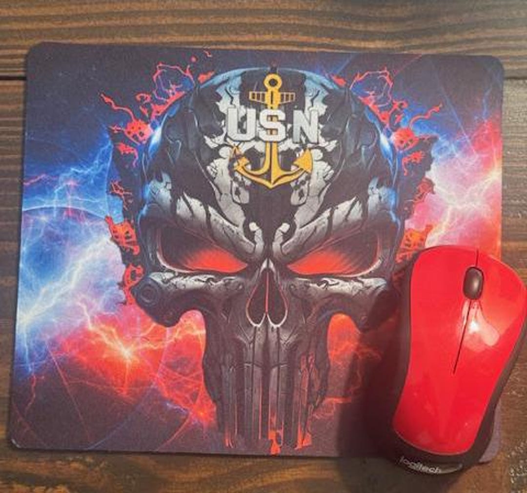 Navy Chief Punisher Skull 9.25" X 7.75" Mouse Pad, Navy Chief Lover ...