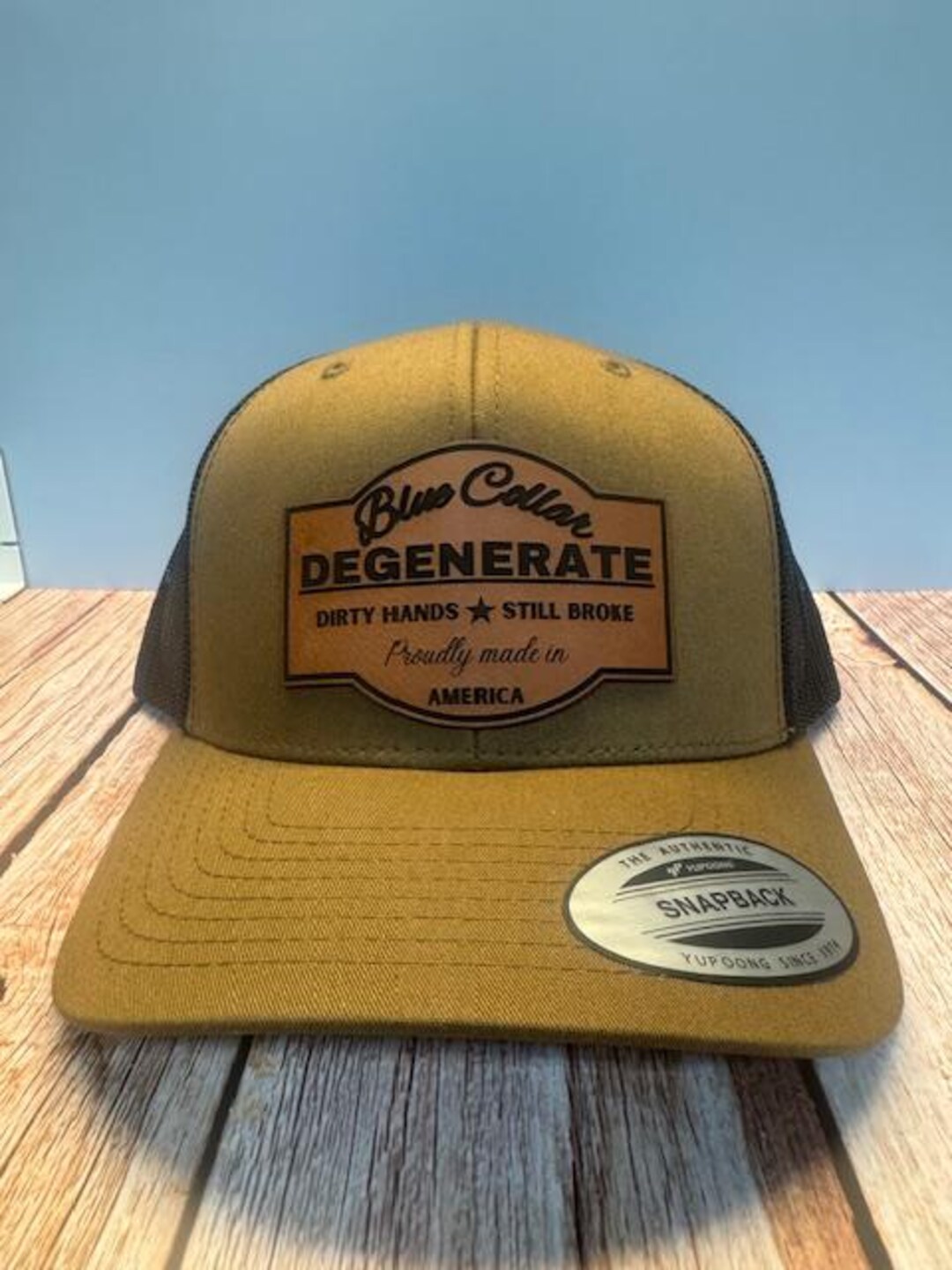 Blue Collar Degenerate Yupoong Snapback Hat, Dad Gift, Working Man Hat, Gift for Him, Blue ...