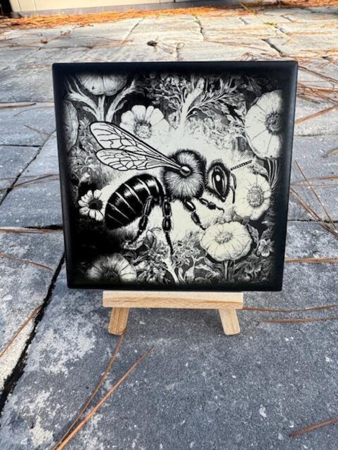 Ceramic Art Painted and Laser Engraved Tiles - Desktop Decoration Tiles ...