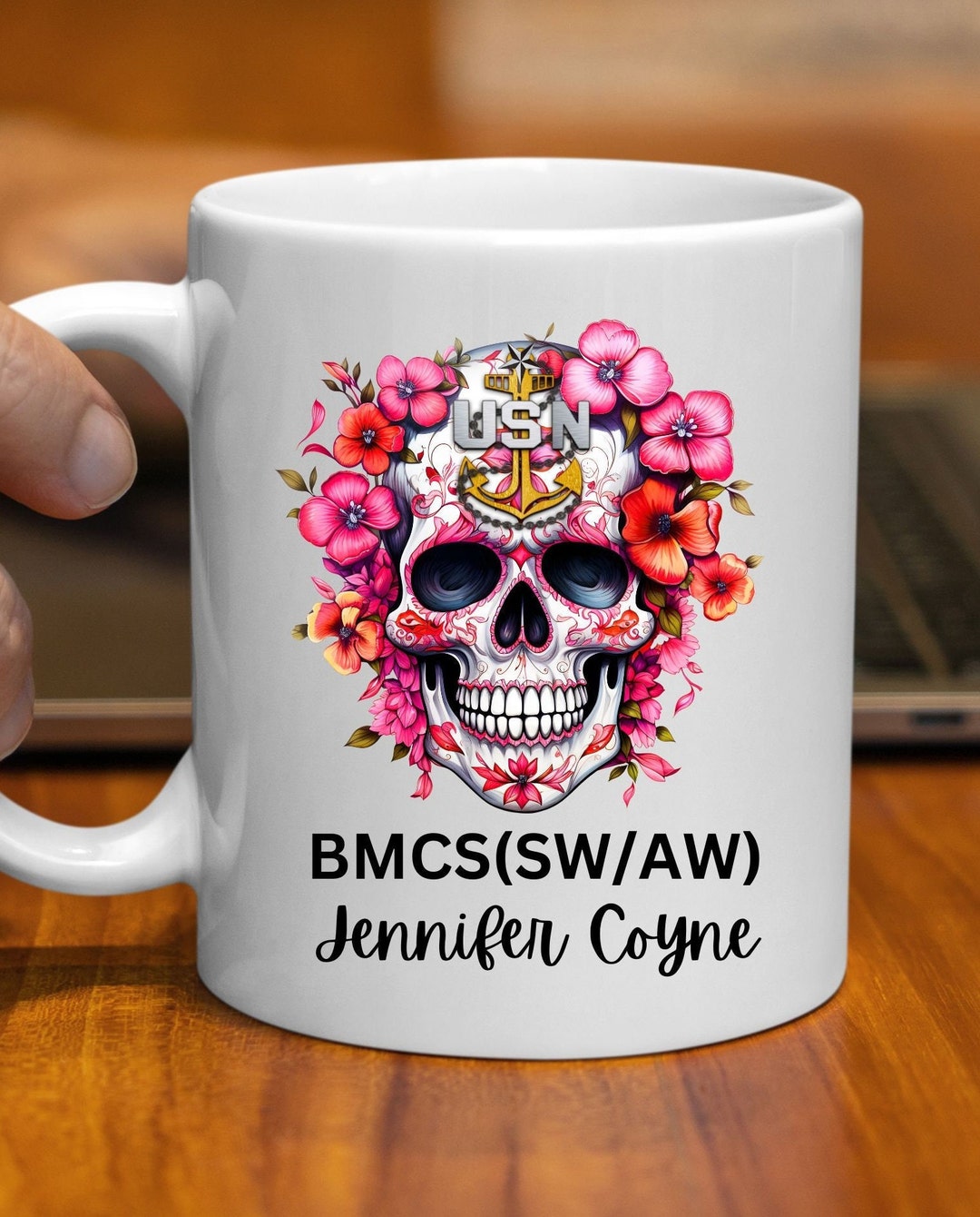 Personalized Chief, Senior Chief or Master Chief Sugar Skull 15oz ...