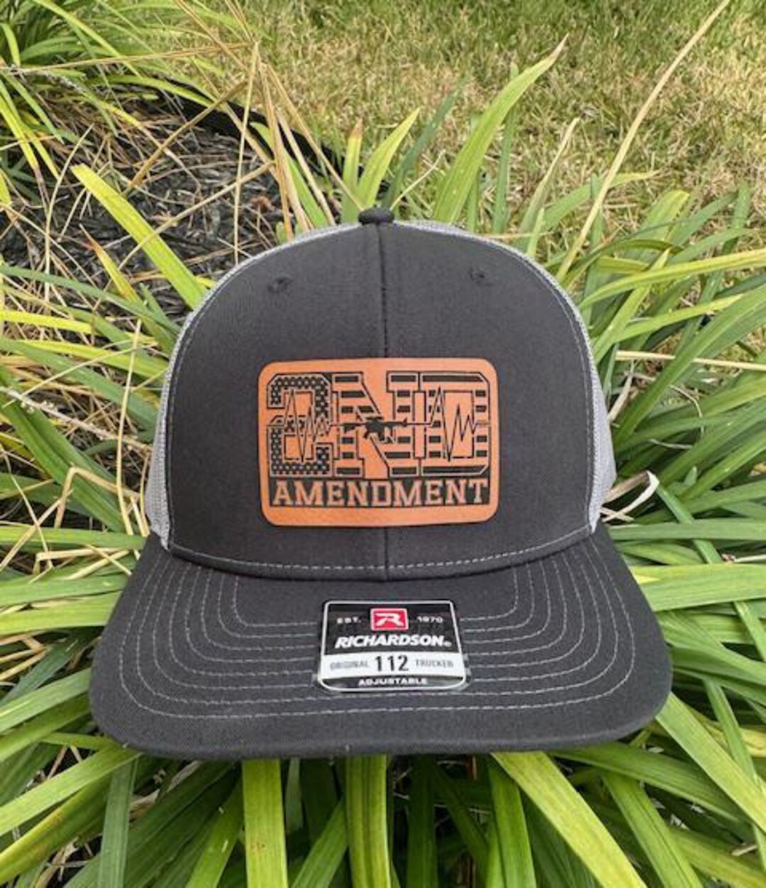 2nd Amendment Rifle Leatherette Patched Hat, Richardson 112trucker Style Hat, 2A Rifle Patched ...