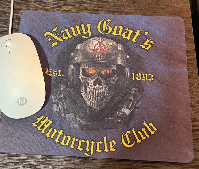 Navy Goats Motorcycle Club Mouse Pad 9.25" X 7.75" Mouse Pad, Navy Cpo ...