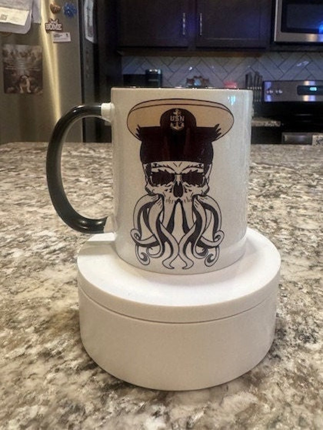 Navy Chief Skull Octopus 11.8oz Coffee Cup, Navy Chief Lover for Navy ...