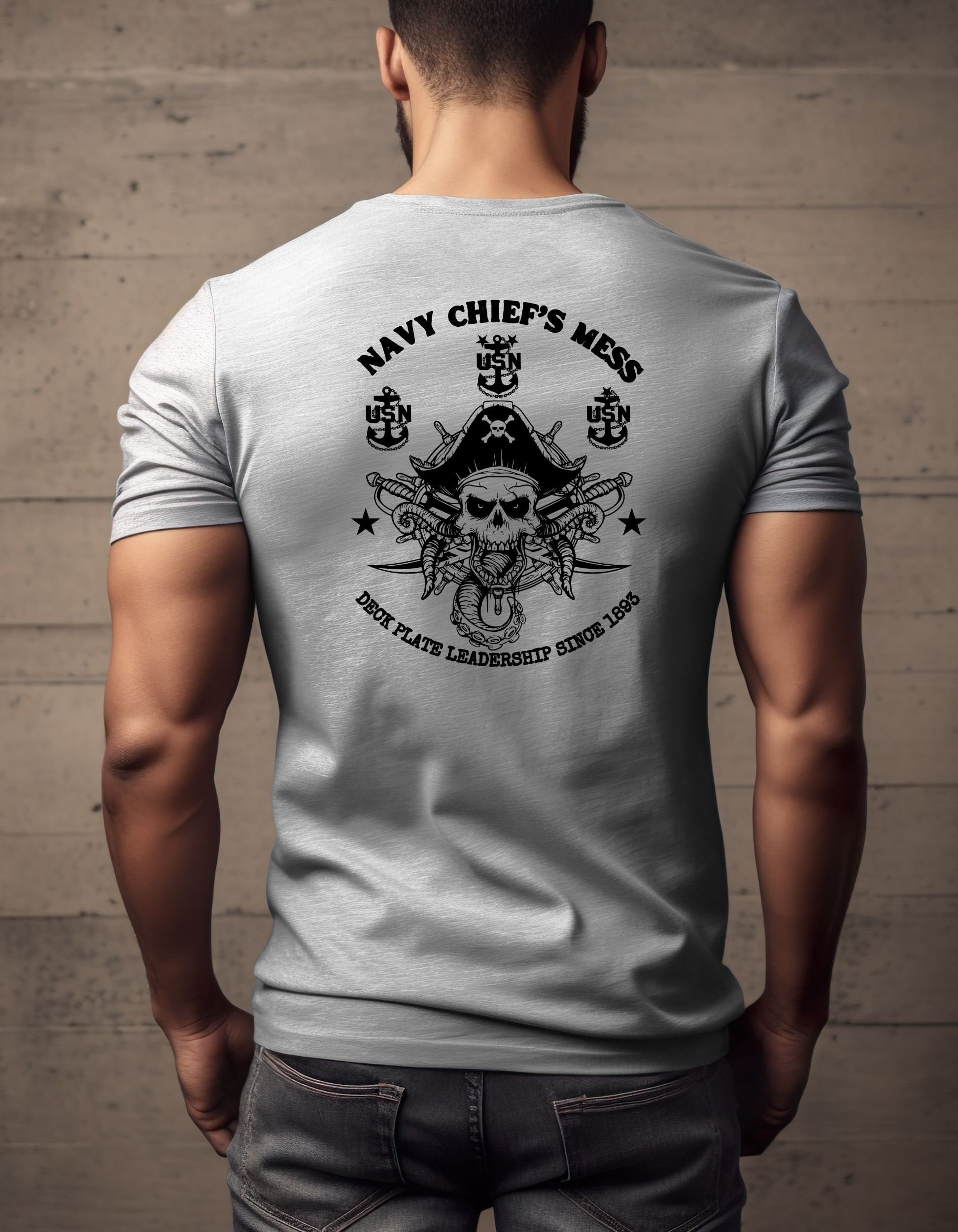 Chief's Mess Kraken Pirate Softstyle T-shirt, Navy Chief Lover Shirt ...