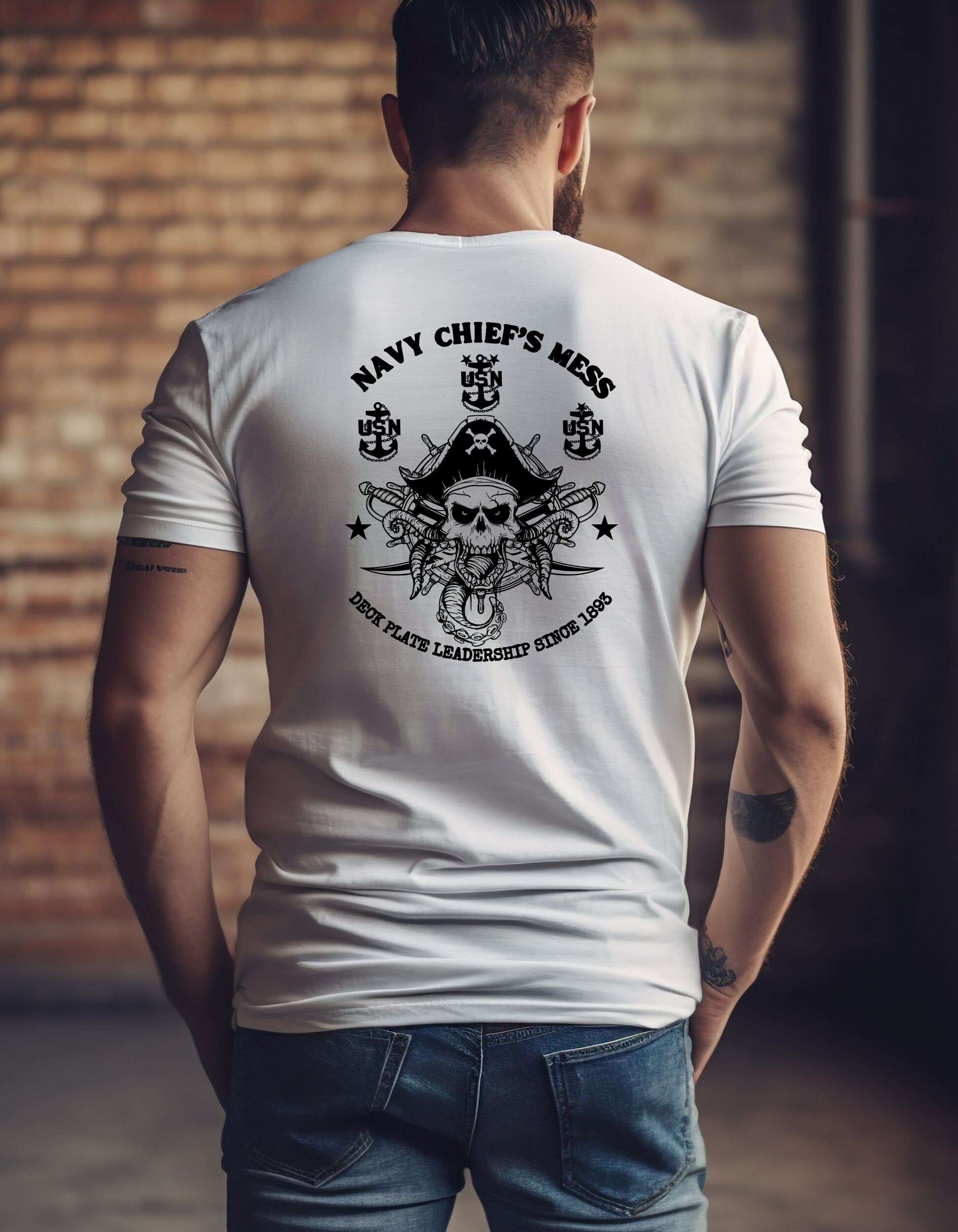 Chief's Mess Kraken Pirate Softstyle T-shirt, Navy Chief Lover Shirt ...