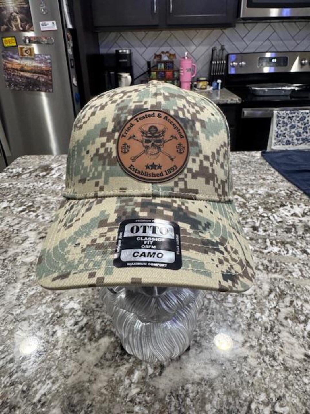 Tried Tested and Accepted Skull Crossed Bones Chief Otto Hat, Navy ...