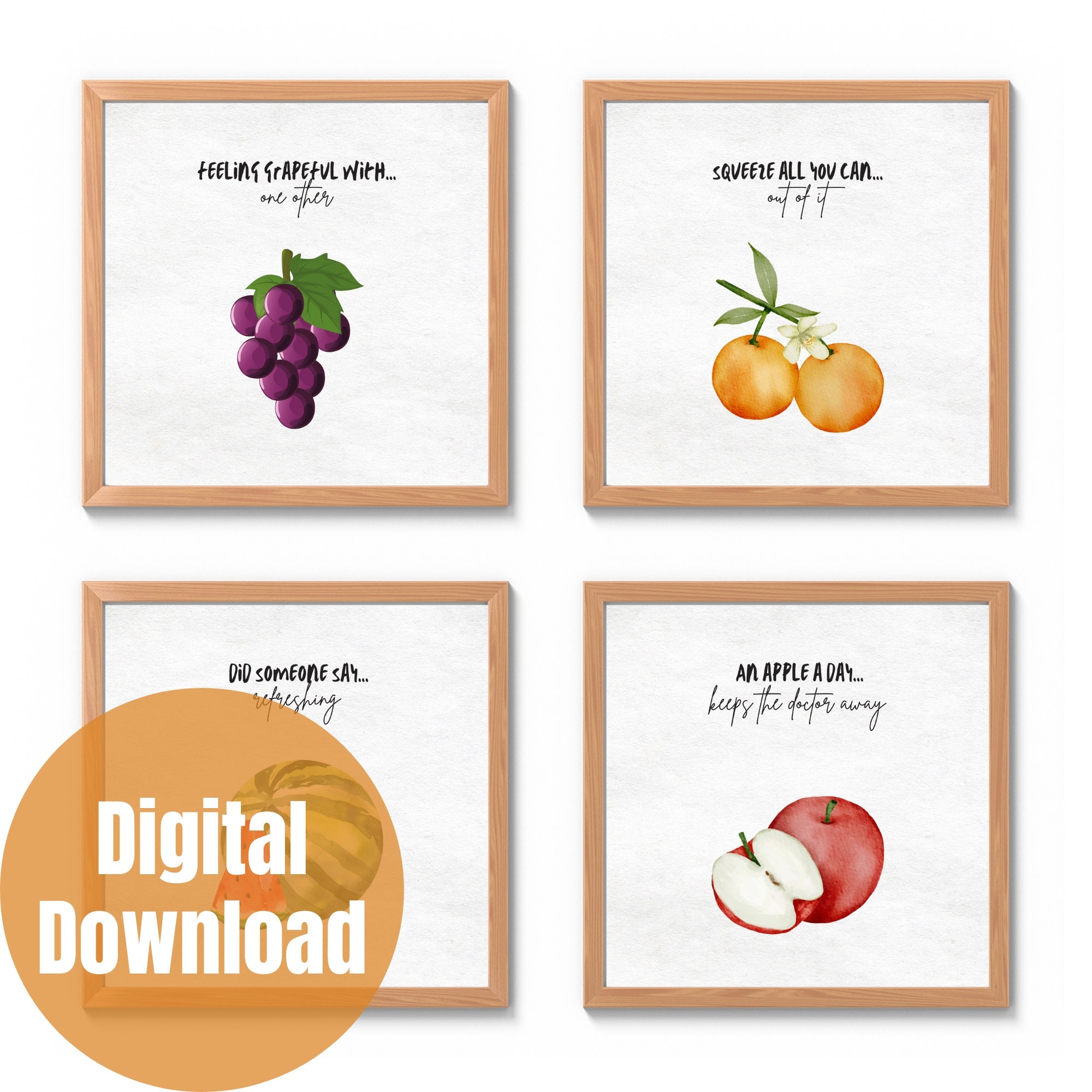 Vintage Fruit Art Kids Printable Fruit Market Print Set of 6 Botanical ...