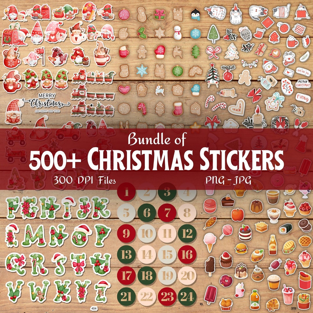 Bundle of 500 Christmas Digital Stickers and Labels Holiday Planner ...