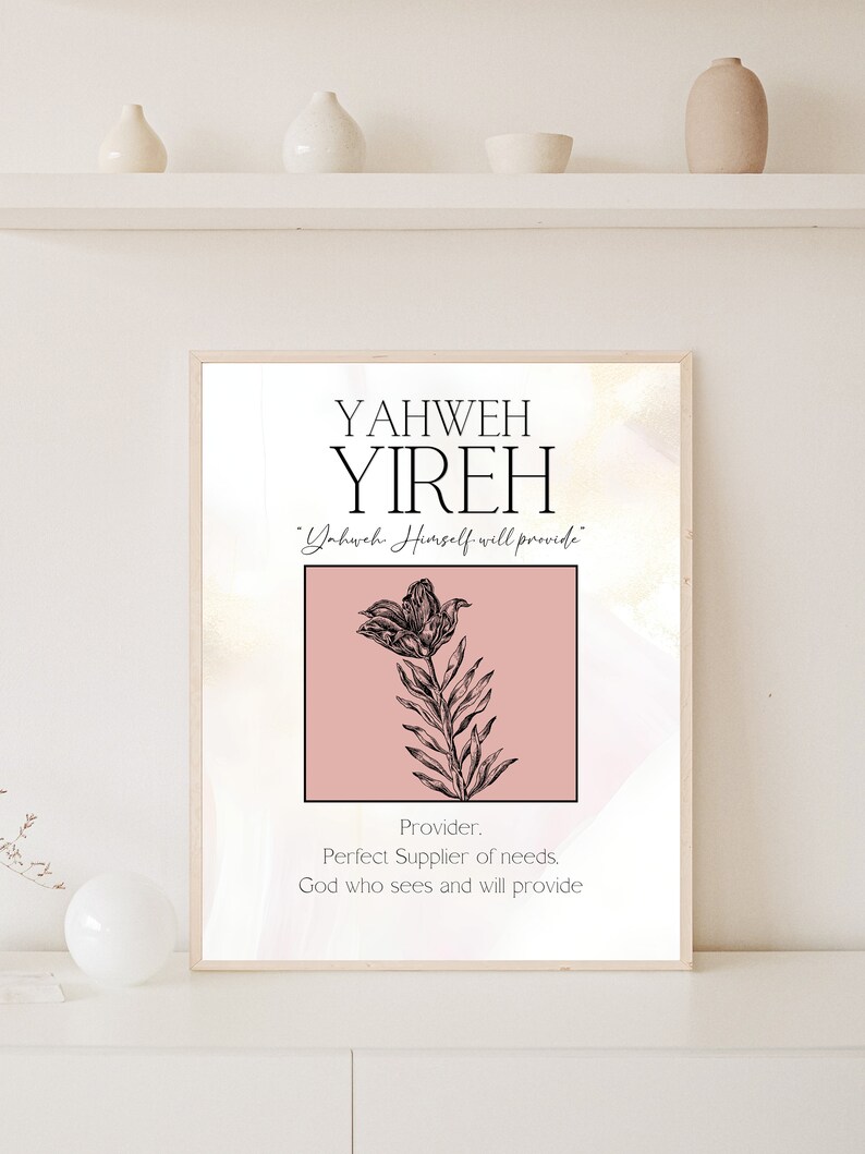 Digital Print yahweh Yireh Names of God Series Christian Home Decor ...